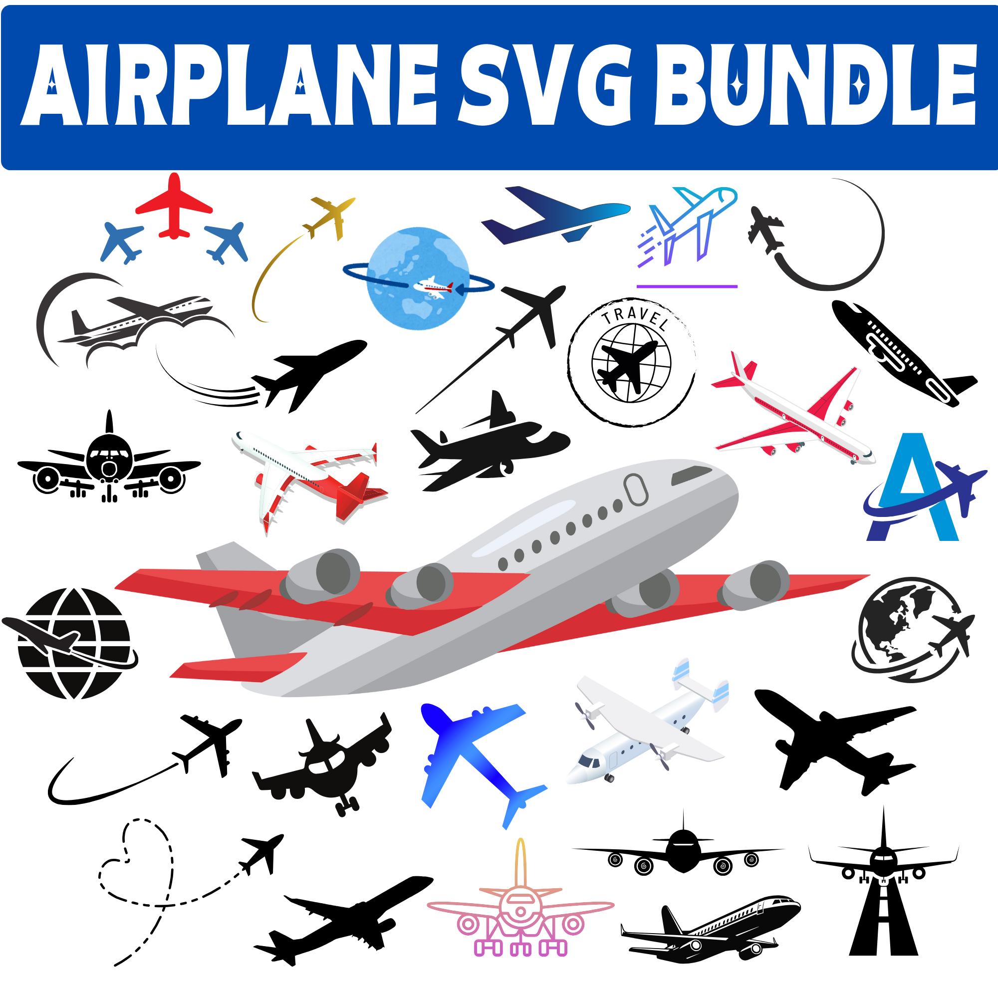 Airplane SVG Bundle, Airplane Svg, Airplane Silhouette, Airplane Vector ...