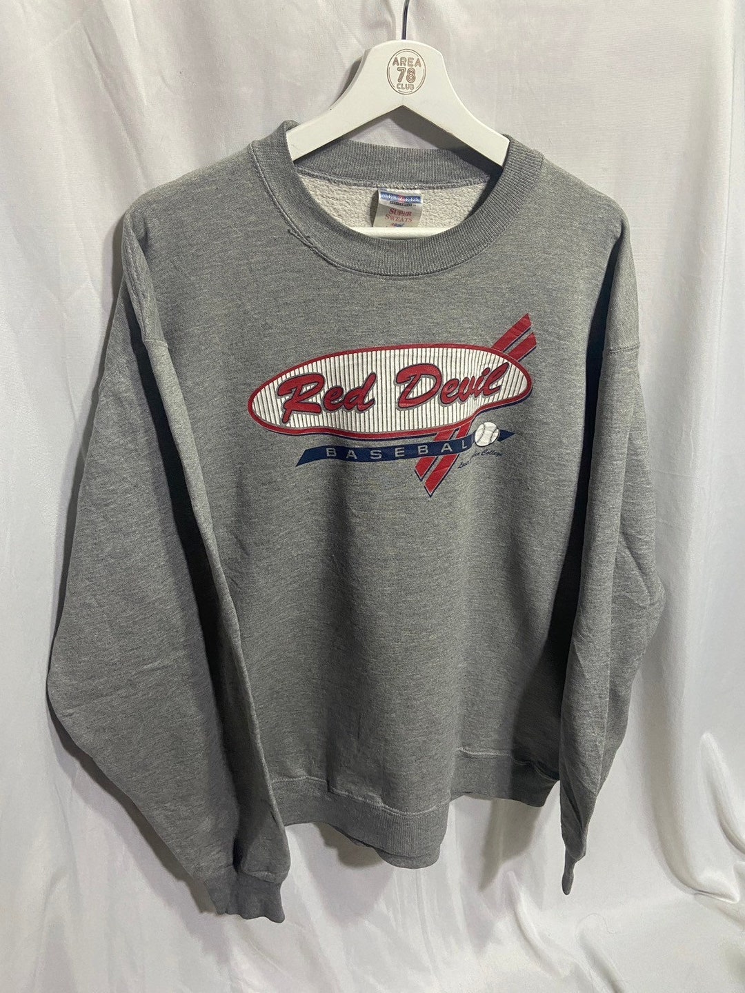 Vintage Red Devil Baseball Sweatshirt - Etsy