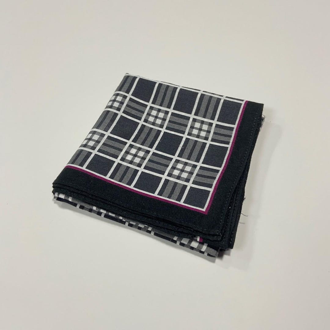 Vintage Plaid Handkerchief BT117 - Etsy