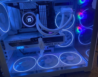 Liquid Cooled Custom Built White Gaming PC With AMD 7 5700x and ASUS ...