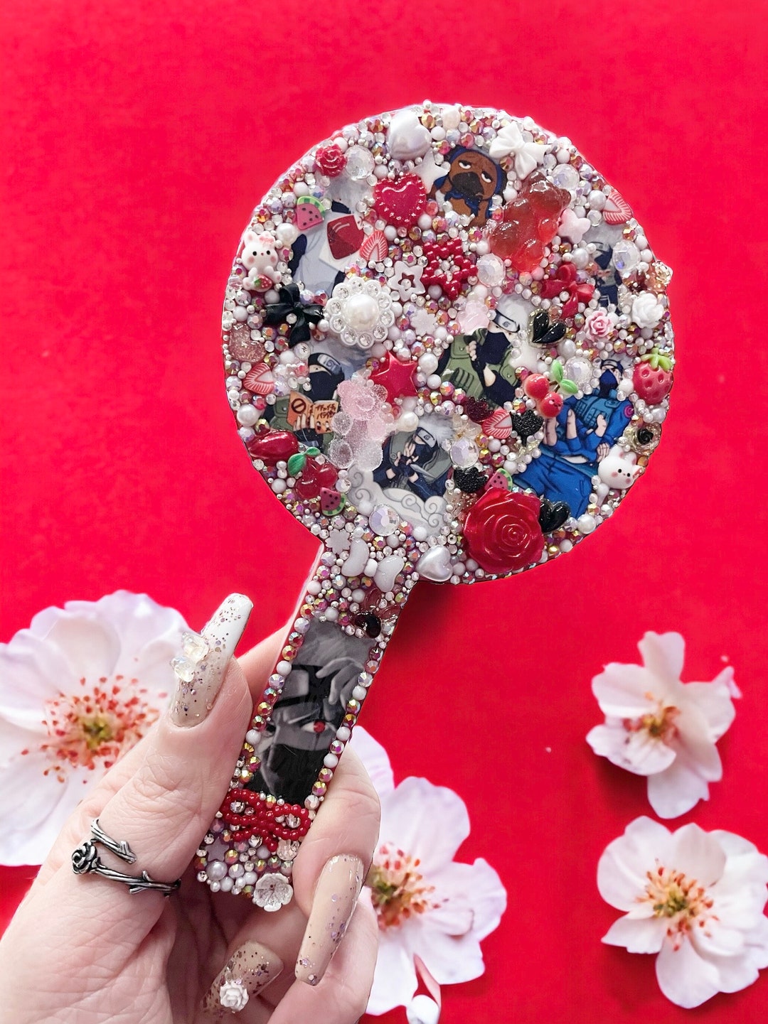 Naruto, Kakashi Hatake Anime Bedazzled Mirror - Etsy