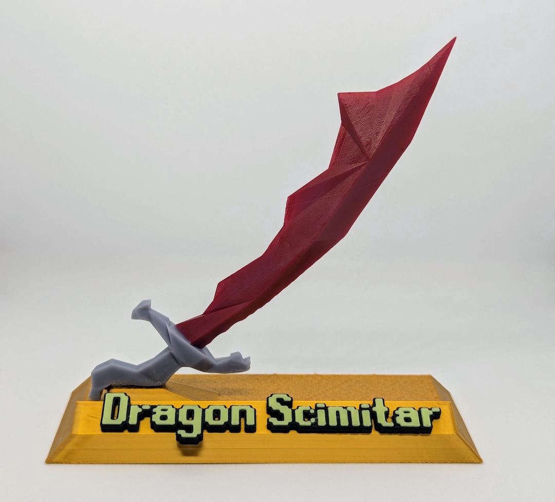 Dragon Scimitar Mounted OSRS - Old School Runescape Gift - Etsy