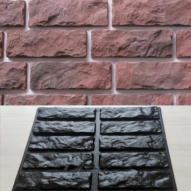 Crushed Brick 3D Plastic Mold for Making Decorative (artificial) Stone ...