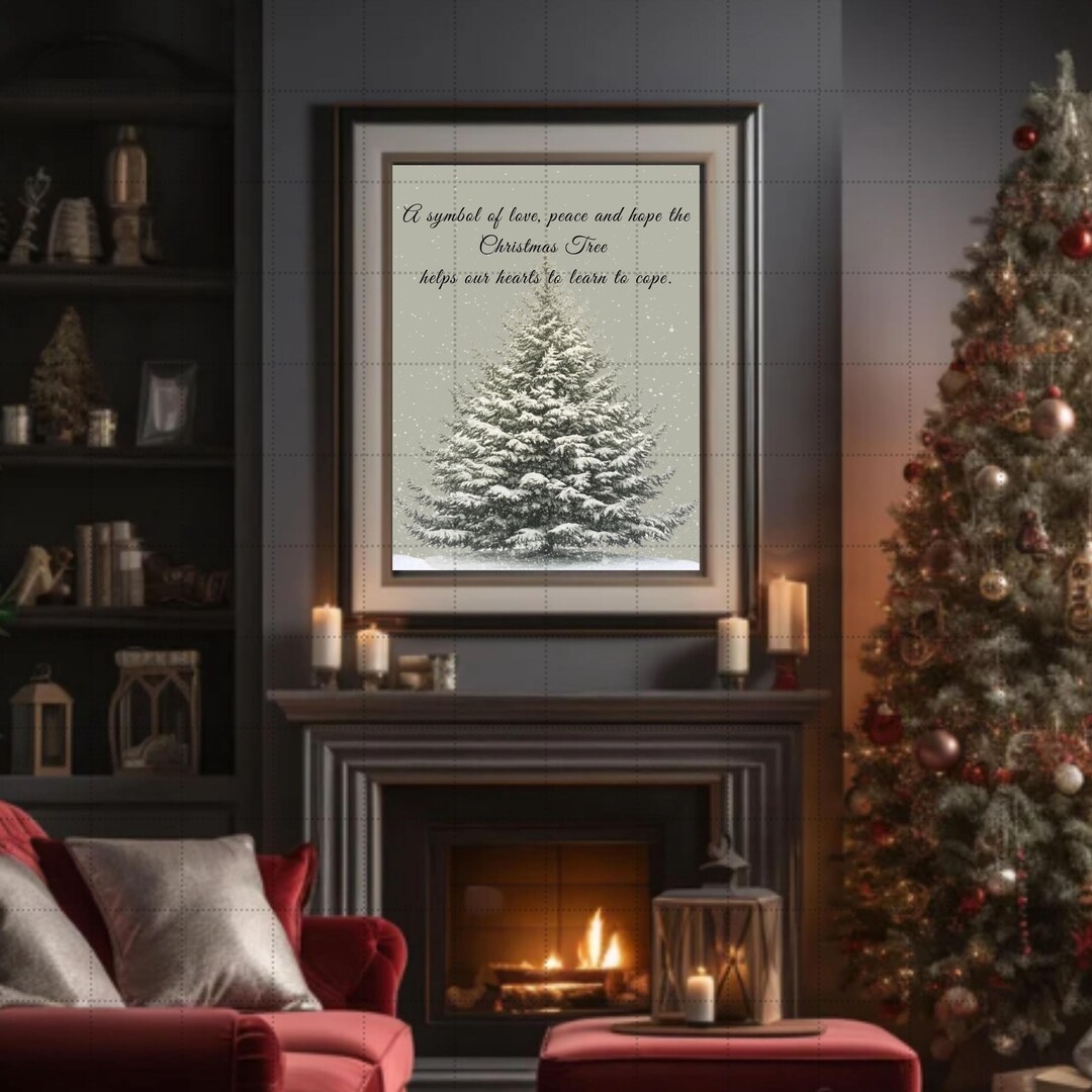 Christmas Tree Art Print for Hope and Coping. Holiday Decor Wall Art ...