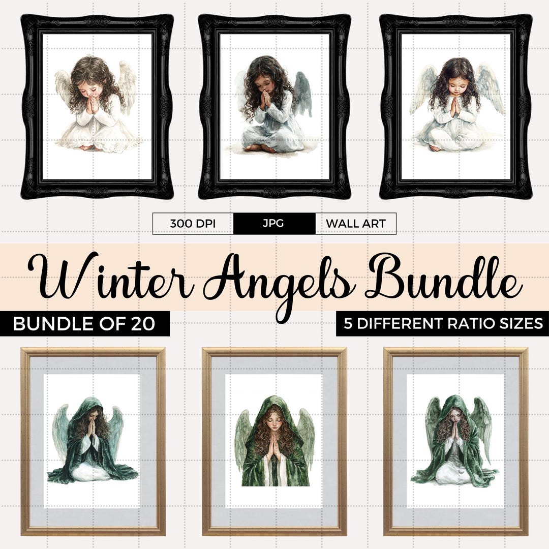 Winter Angels Bundle of 20 Perfect for Winter Decor and Angel-themed ...