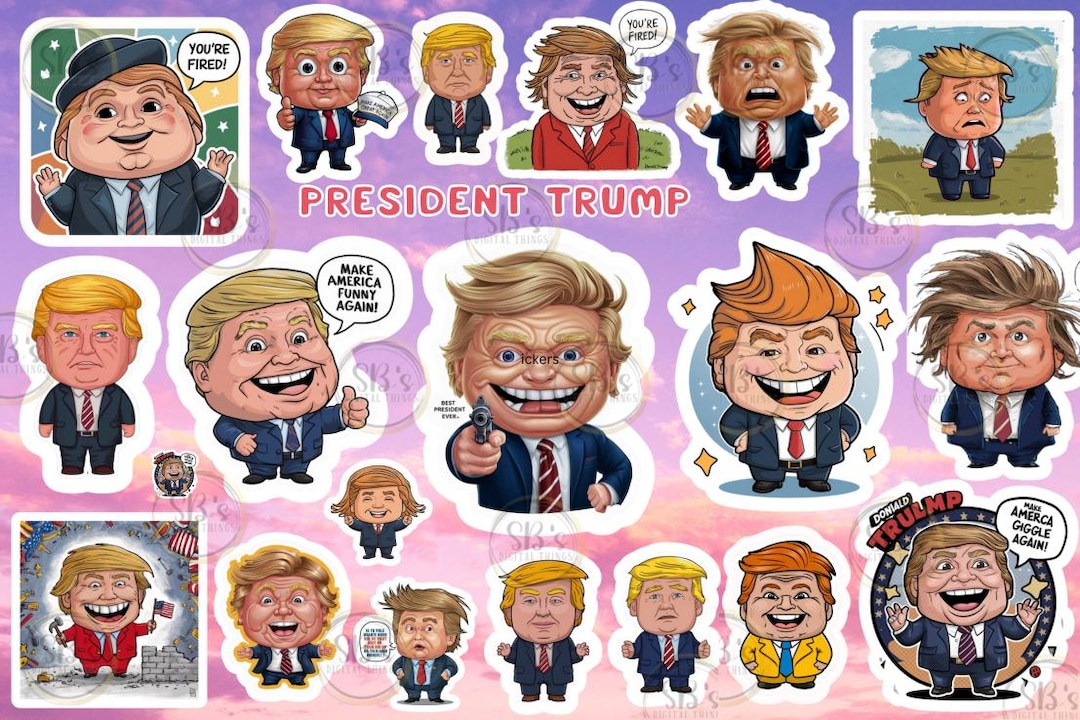 Funny Trump Hilarious and Quirky Trump Caricature for Laptop, Water ...