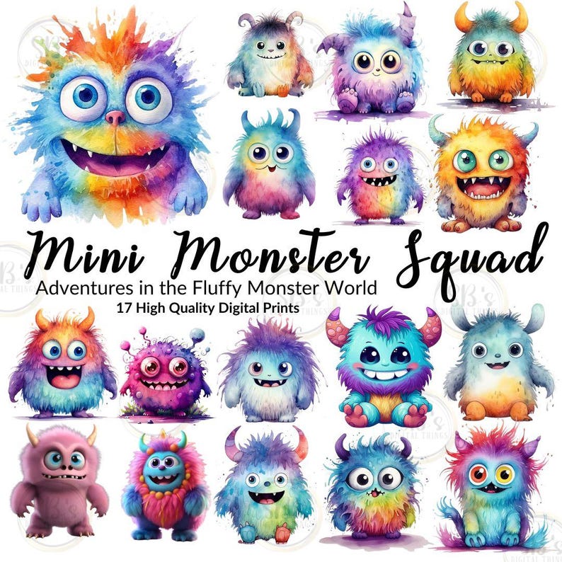 Mini Monster Squad Cute, Colorful, Monster Bundle/tote Bag, T Shirts ...
