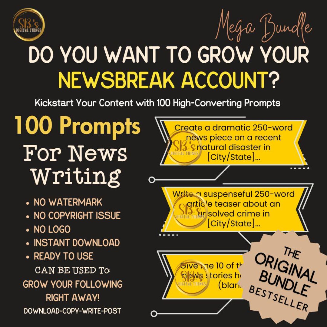 News Writing Prompts Mega Bundle 100 High-converting Prompts | Instant ...