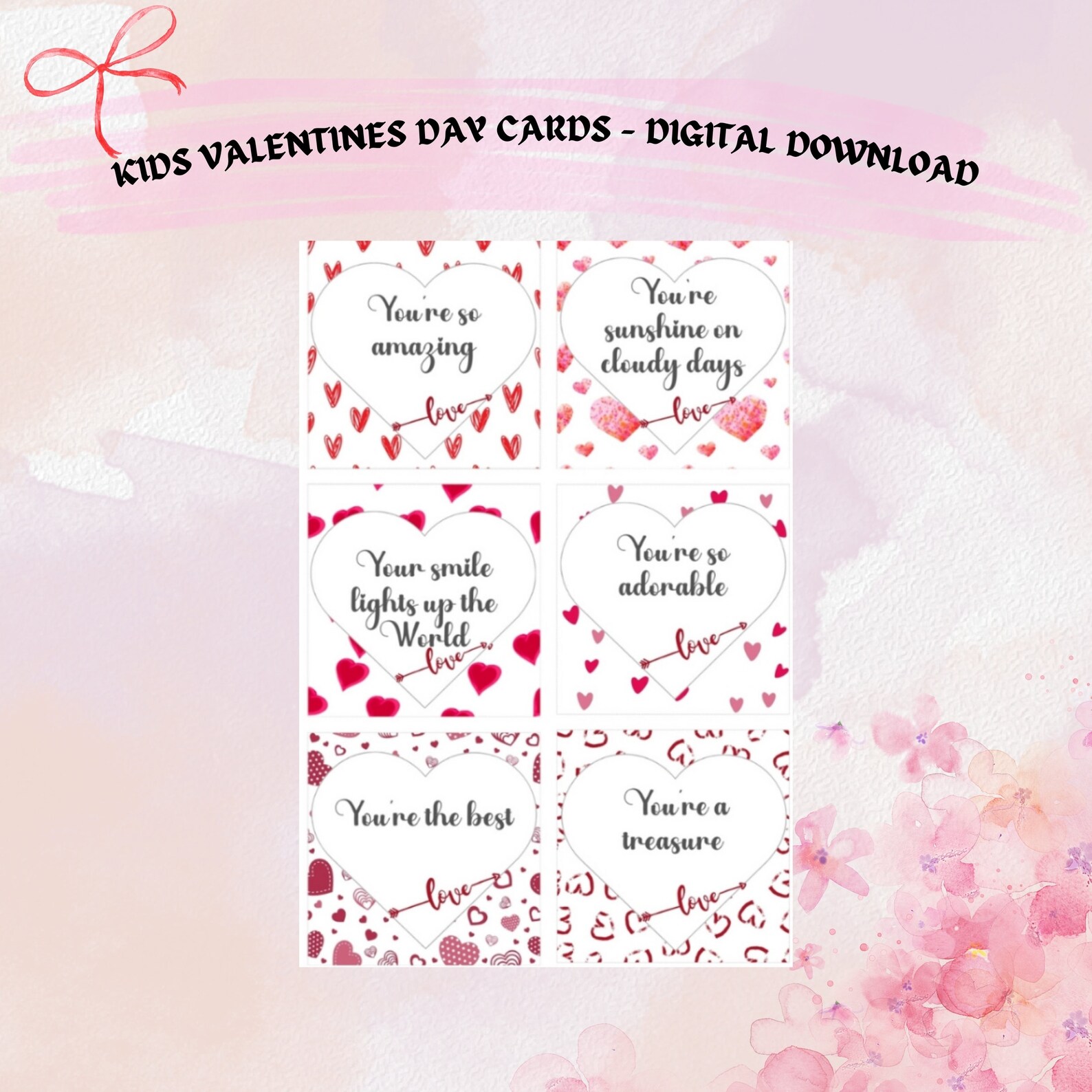 Kids Valentines Day Cards, Classroom Valentines Day Cards, Valentine ...