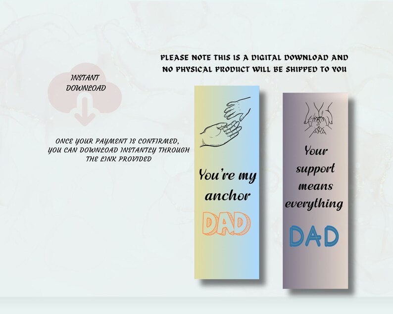 Father's Day Bookmarks Instant Download Book Lovers Gift Gift for Dad ...