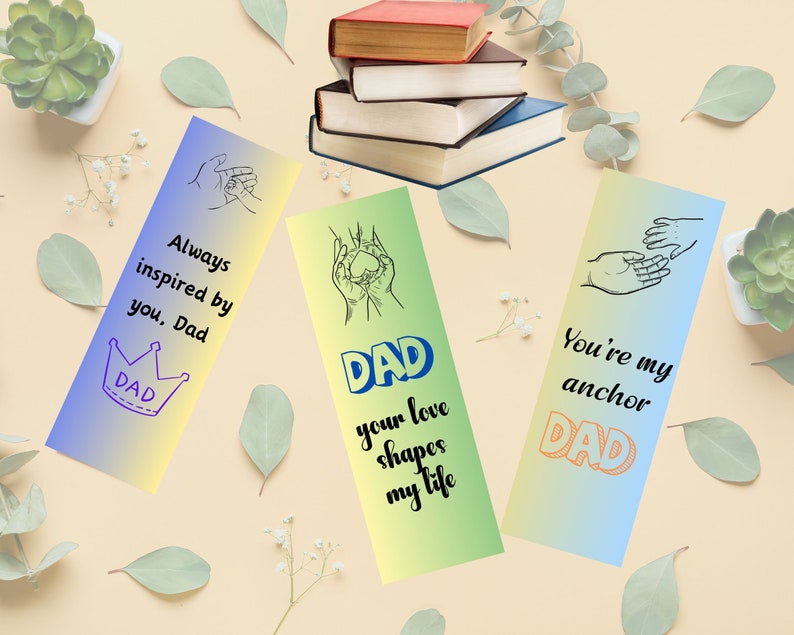 Father's Day Bookmarks Instant Download Book Lovers Gift Gift for Dad ...