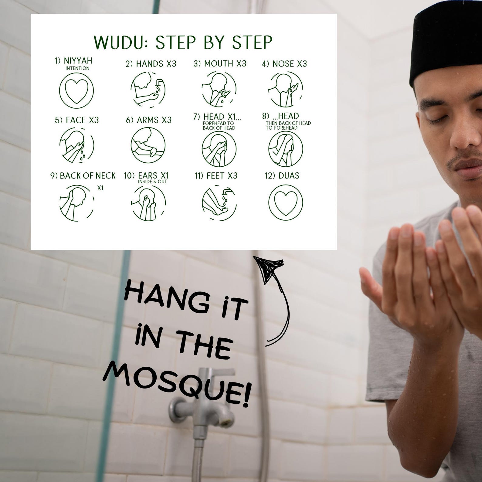 Downloadable Wudu Guide Printable Gift for Convert Muslim Prayer Muslim ...