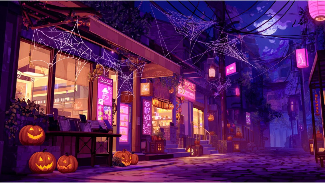 Spooky Halloween Vtuber Background | Gothic Anime Room for Live2d ...