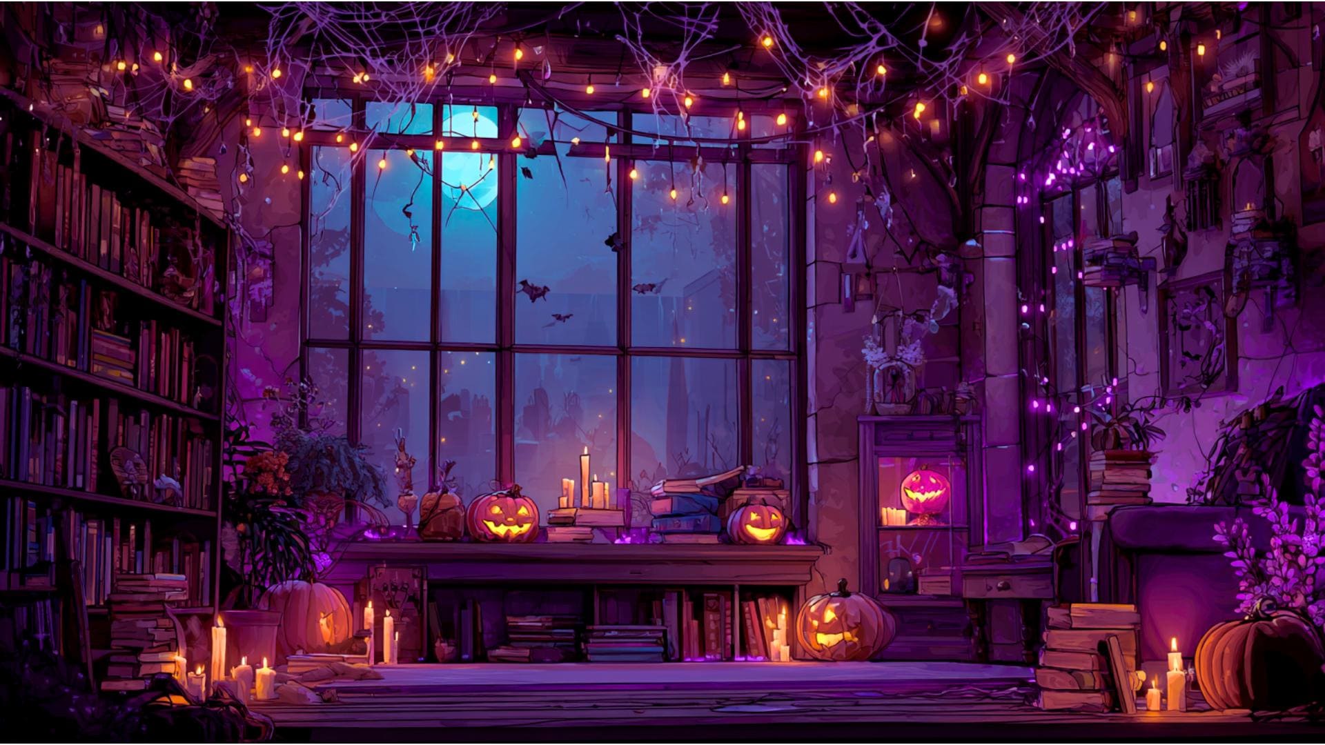 Halloween Vtuber Background | Spooky Witch Room Overlay for Twitch ...