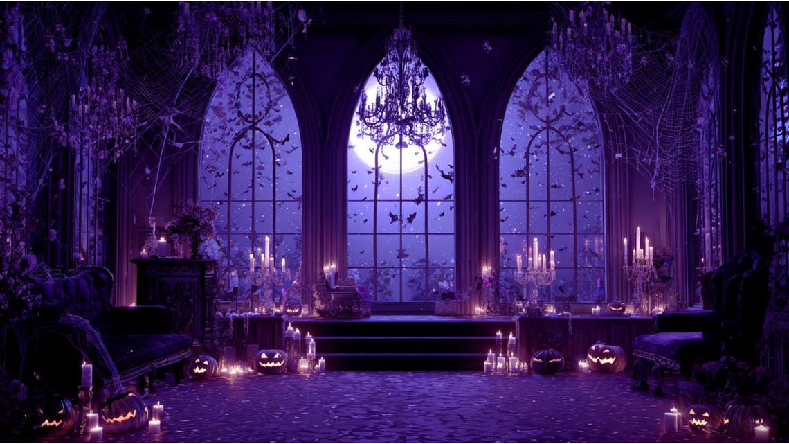 Halloween Vtuber Background | Anime Streaming Overlay for Twitch ...