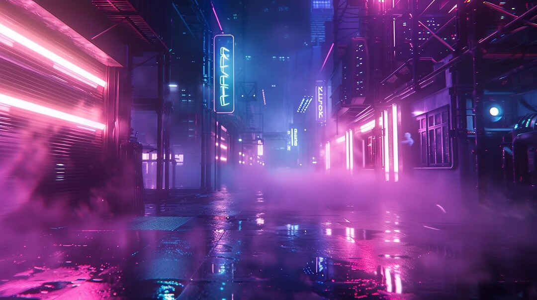 Cyberpunk Vtuber Background | Neon Futuristic Room Overlay for Twitch ...