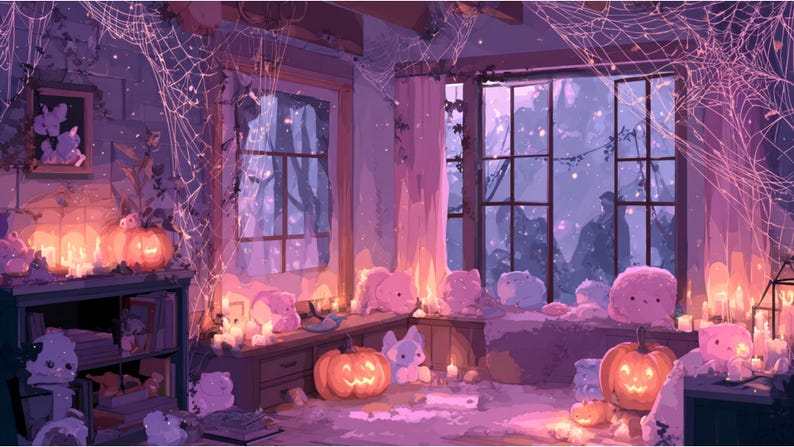 Spooky Anime Halloween Vtuber Background | Twitch Youtube Studio ...