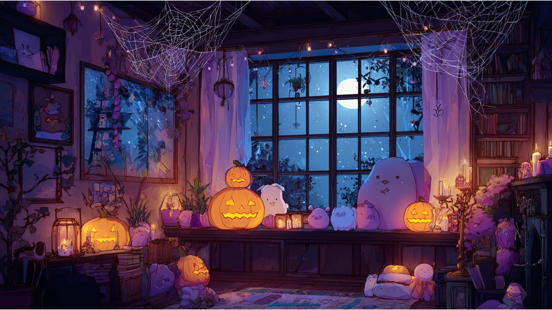 Haunted Room Halloween Vtuber Background | Digital Backdrop for ...