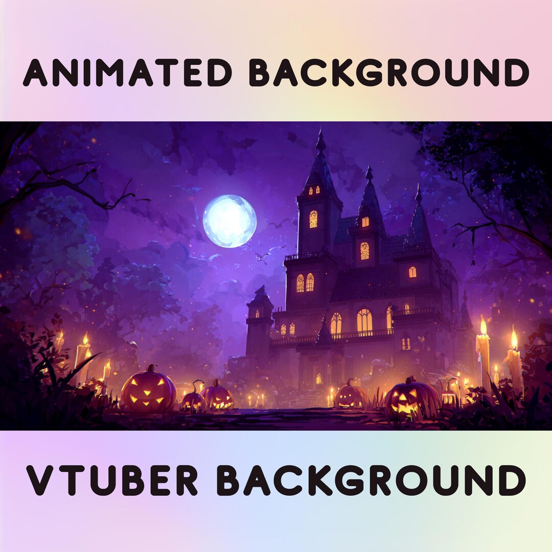 Spooky Castle Vtuber Background | Halloween Anime Overlay for Live2d ...