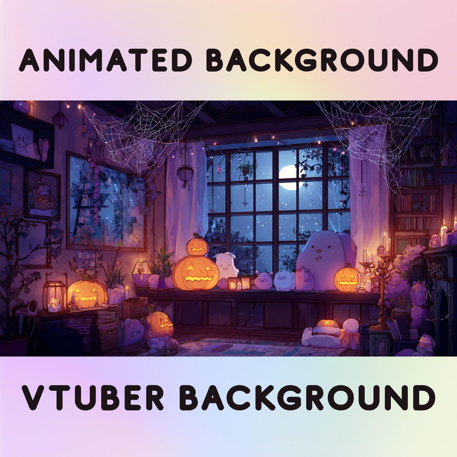 Haunted Room Halloween Vtuber Background | Digital Backdrop for ...