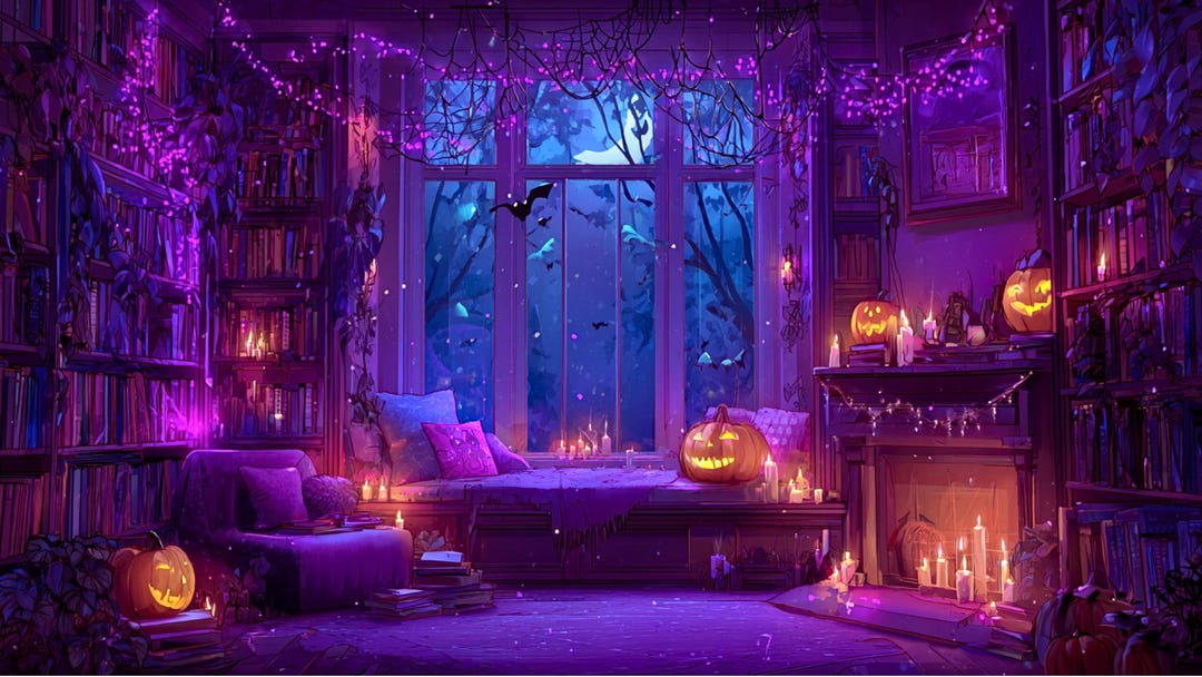 Vtuber Background | Halloween Witch Room Digital Download for Twitch ...