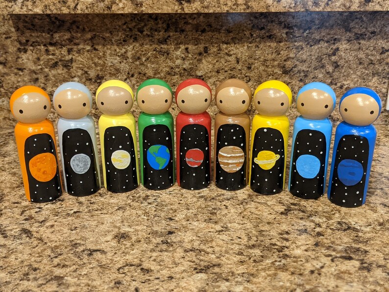 Solar System Peg Doll Set - Etsy