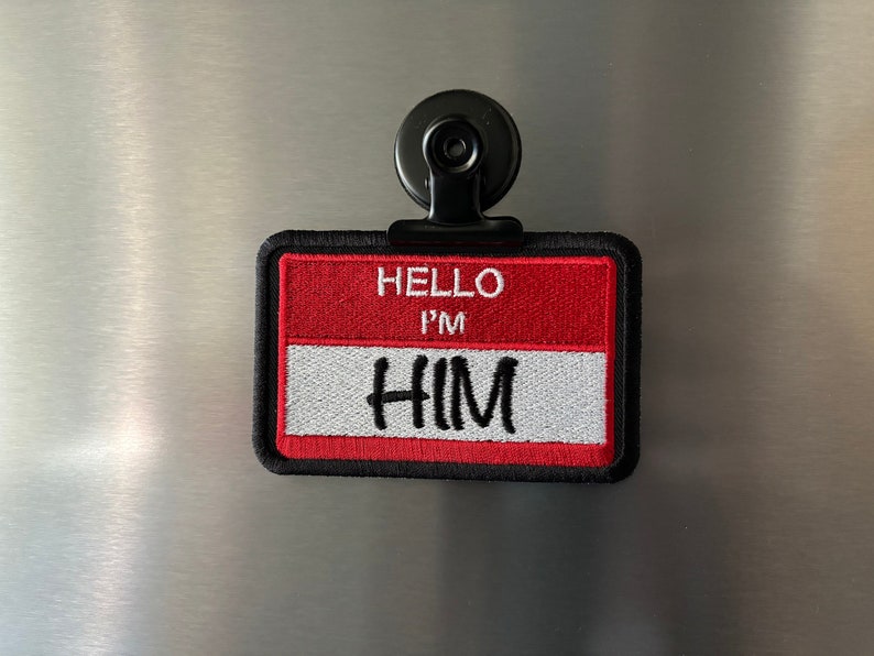 Hello I'm HIM Embroidered Patch - Etsy