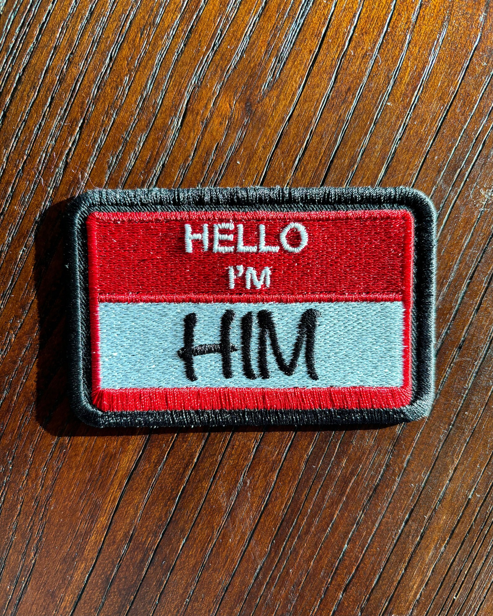 Hello I'm HIM Embroidered Patch - Etsy