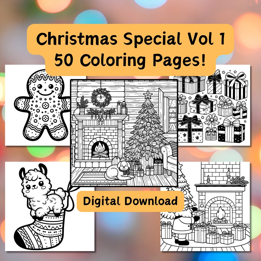 Printable Coloring Book Christmas Special Vol 1 50 Pages - Etsy