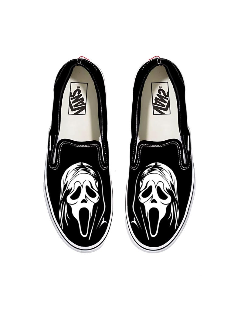 Scream Inspired, Ghost Face Inspired, Custom Vans, Shoes, Horror, Gift ...
