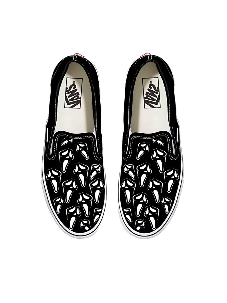 Scream, Ghost Face, Custom Vans, Shoes, Horror, Gift, Handmade, Rare ...