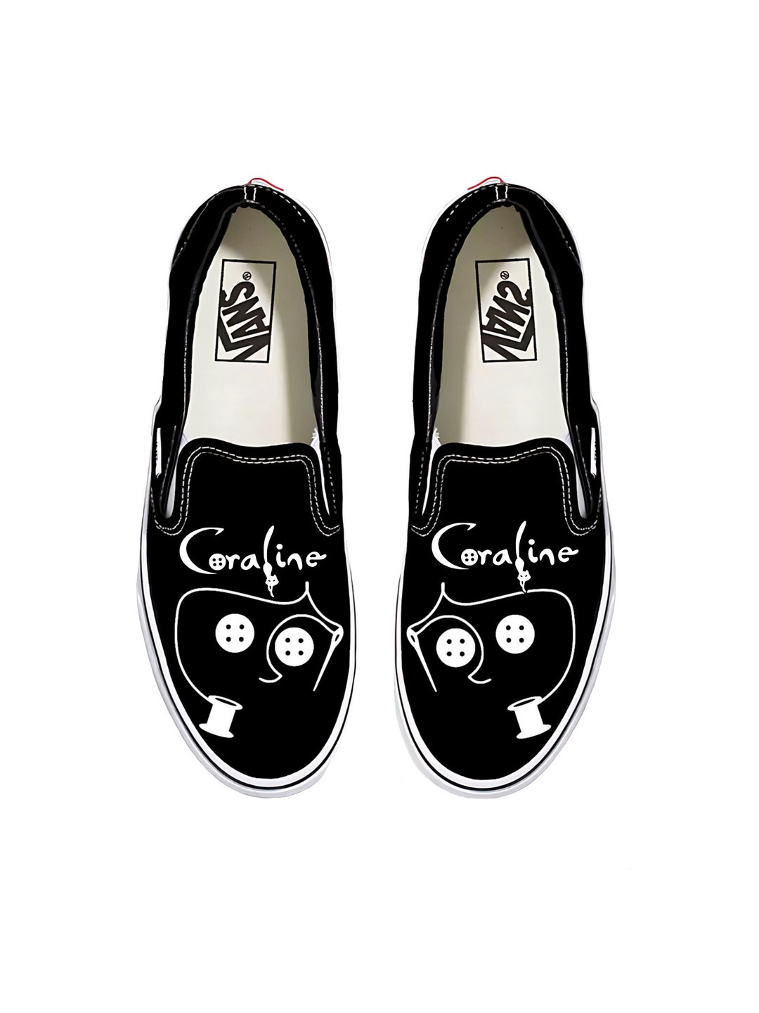 Coraline, Coraline Merch, Custom Vans, Shoes, Horror, Gift, Handmade ...
