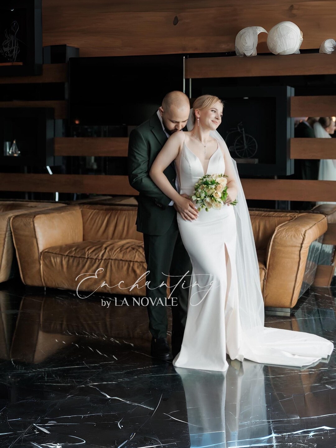 Modern Wedding Reception Dress, Minimal Chic Bridal Gown, Satin Bridal ...