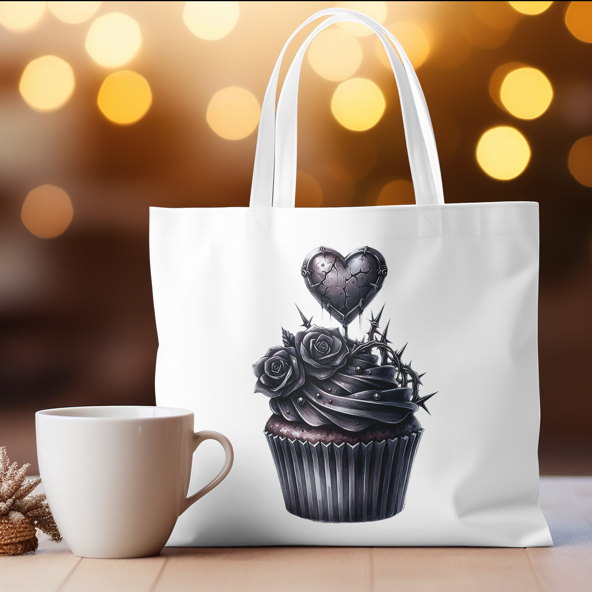 Creepy Valentine Cupcakes Watercolor Clipart Bundle. Clipart Set for ...