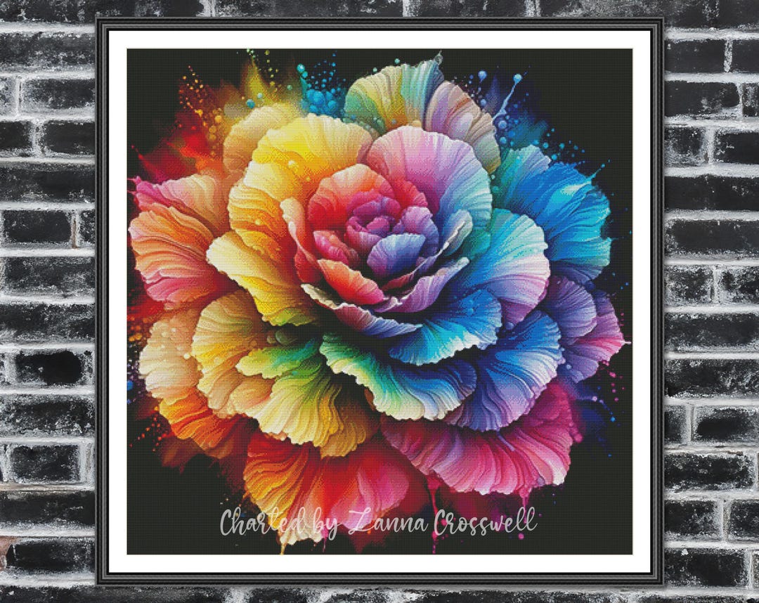 Colorburst - MAX COLORS Floral Modern Full Coverage Cross Stitch ...