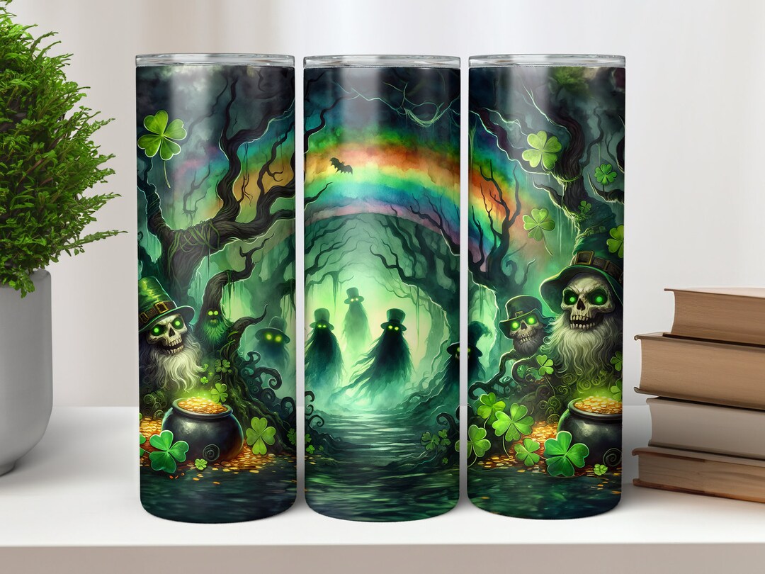 Creepy Saint Patrick's Day Watercolor 20 & 30 Oz Straight Skinny ...