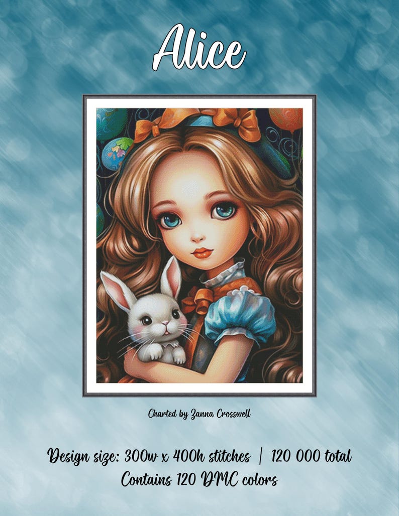Alice - Modern Full Coverage Cross Stitch Pattern for Advanced ...