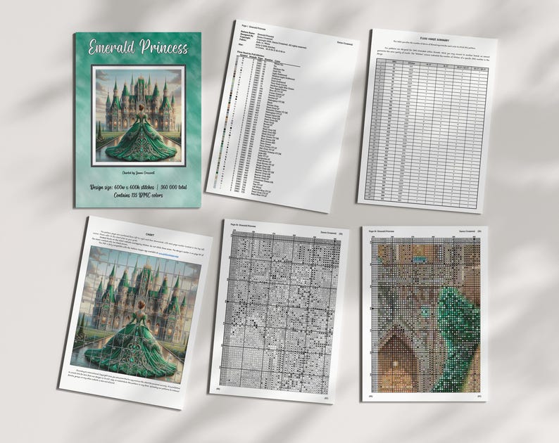 Emerald Princess - Fairy Tale Castle Modern Full Coverage Cross Stitch ...
