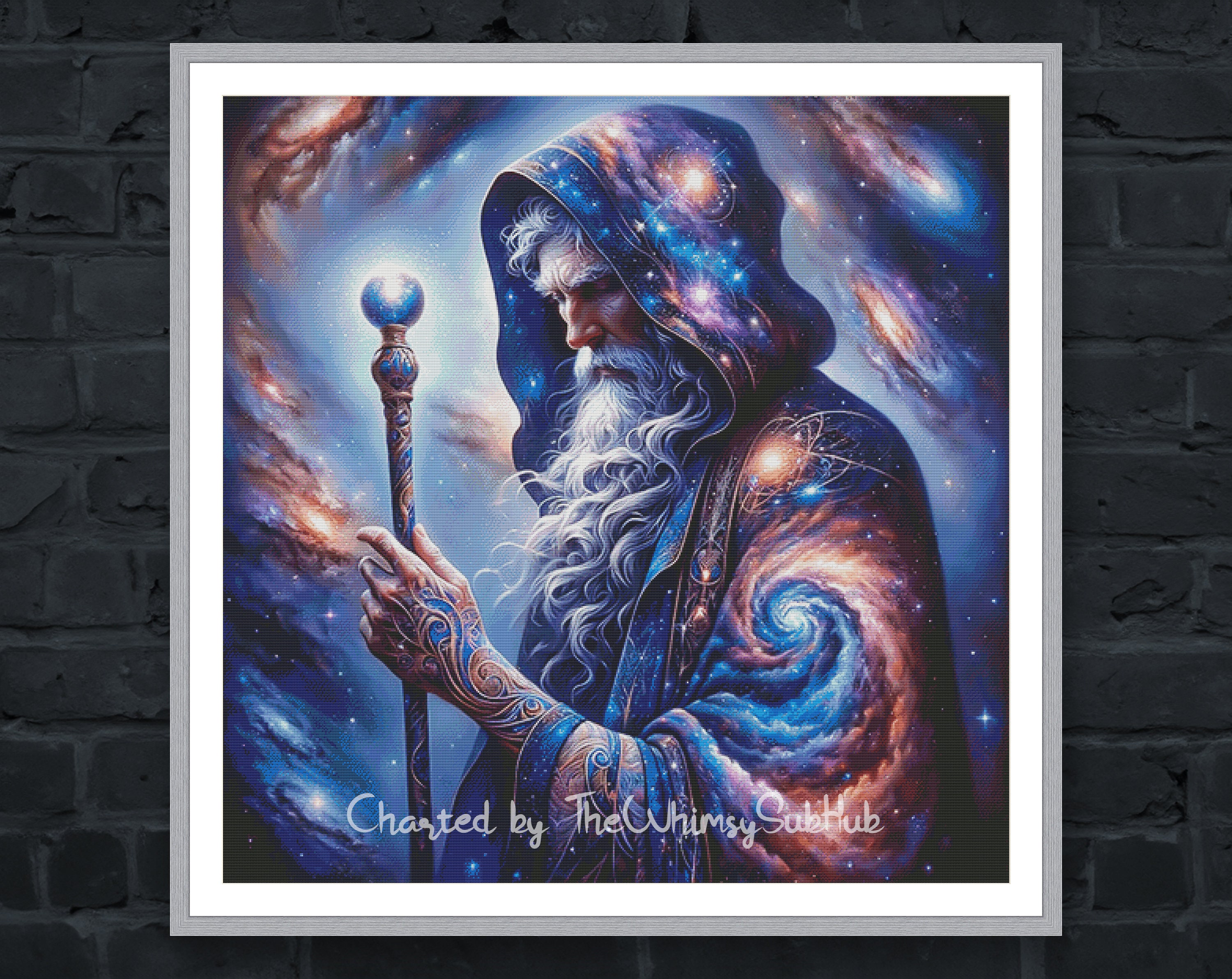 Celestial Wizard - Large Modern Full Coverage Cross Stitch Pattern for ...