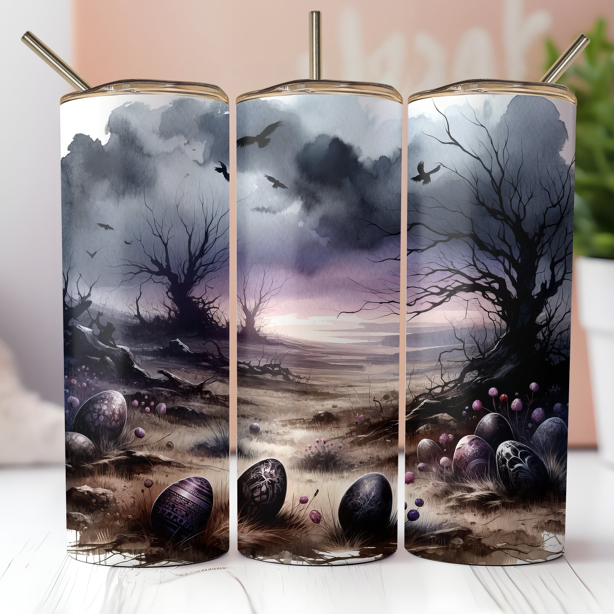 Gothic Easter Watercolor Clipart Bundle. Dark Themed Floral Clipart Set ...