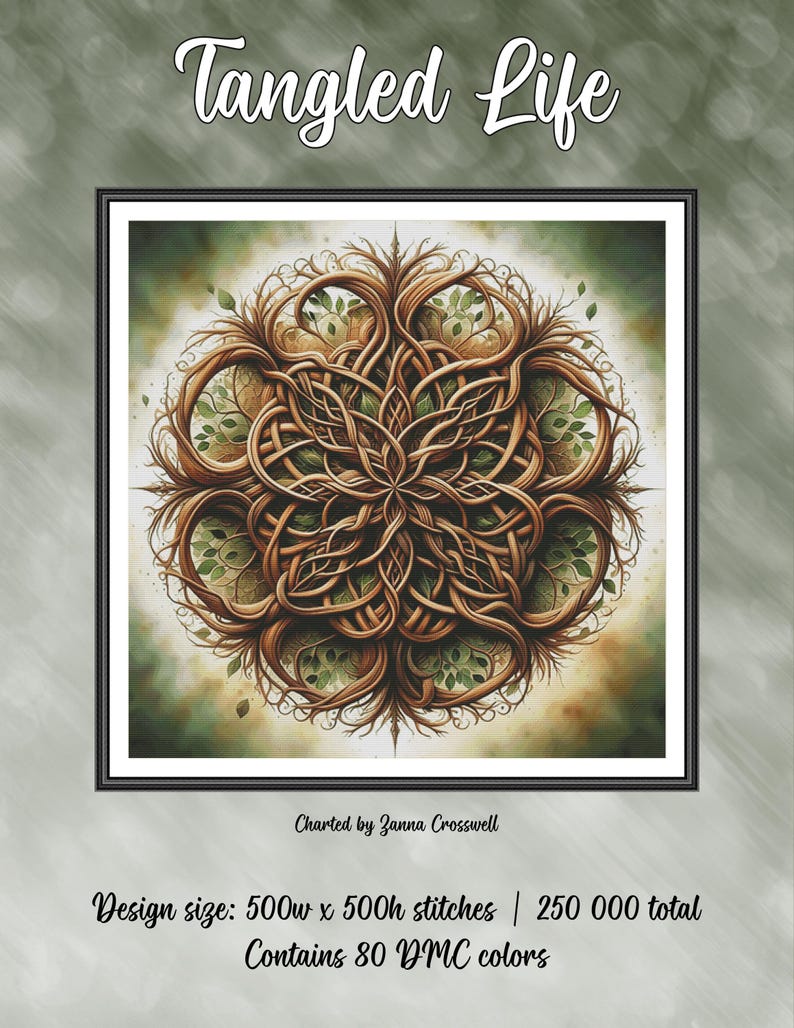 Tangled Life - Celtic Inspired Mandala Large Modern Full Coverage ...