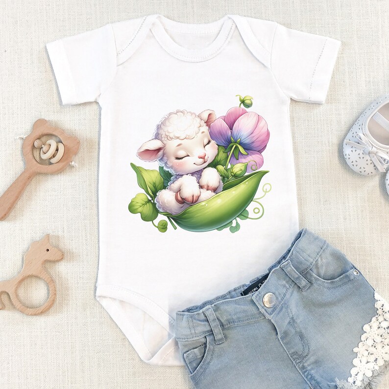 Cute Lamb in Spring Flowers Watercolor Clipart Bundle. Clipart Set for ...
