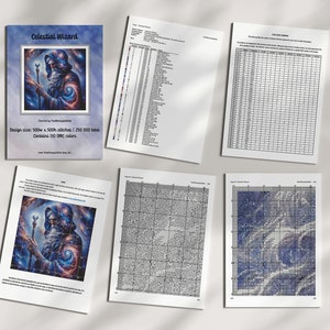 Celestial Wizard - Large Modern Full Coverage Cross Stitch Pattern for ...