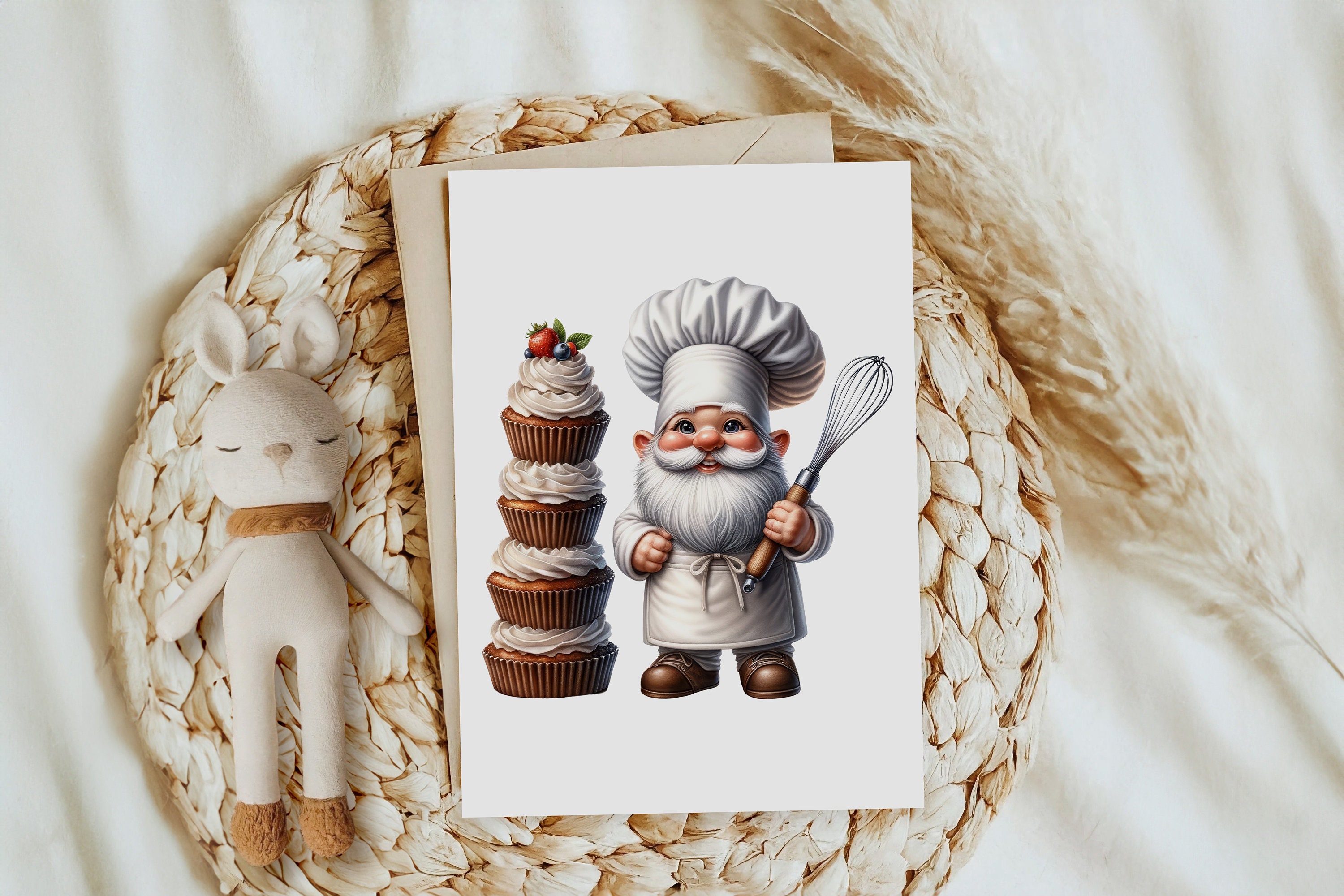 Cute Baker Gnomes Watercolor Clipart Bundle. Clipart Set for ...