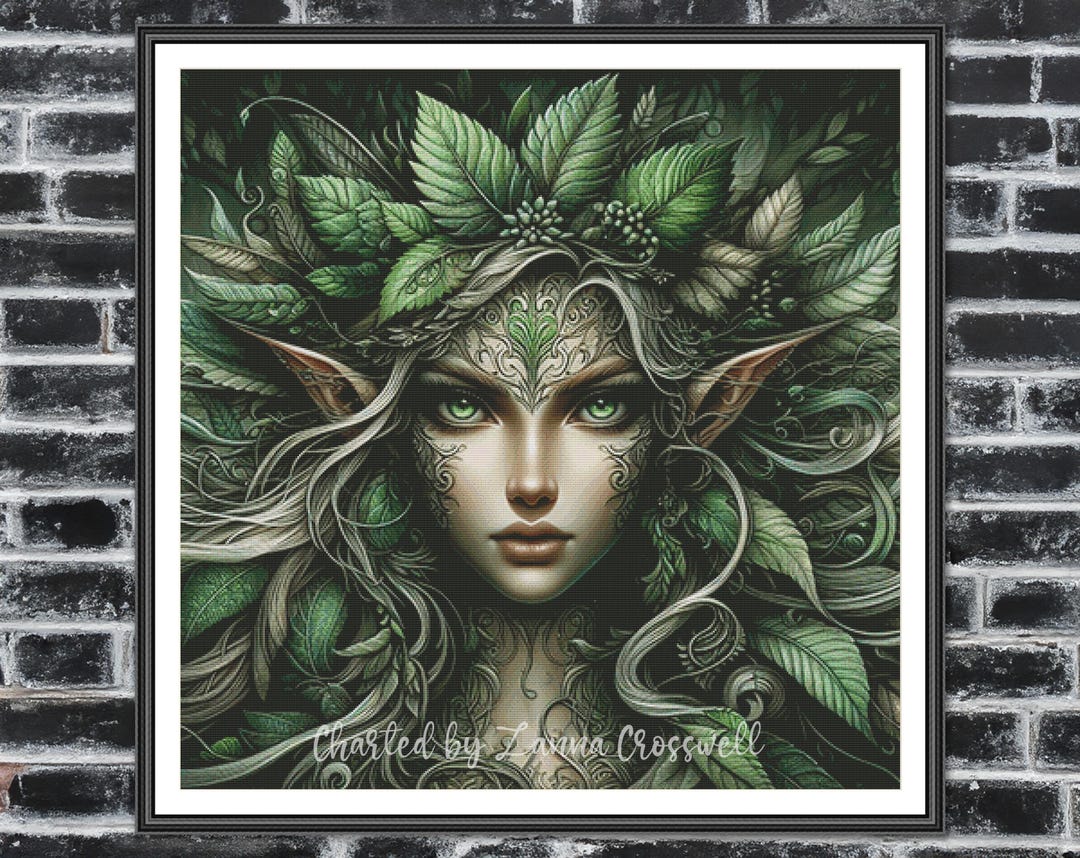 The Last Dryad - Fantasy Elf Modern Full Coverage Cross Stitch Pattern ...