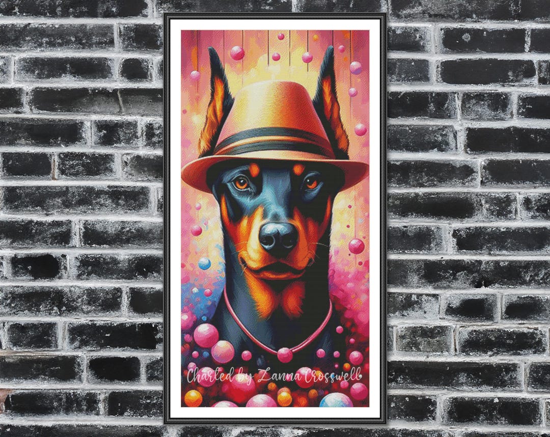 Dapper Doberman - Full Coverage Cross Stitch Pattern for Advanced ...