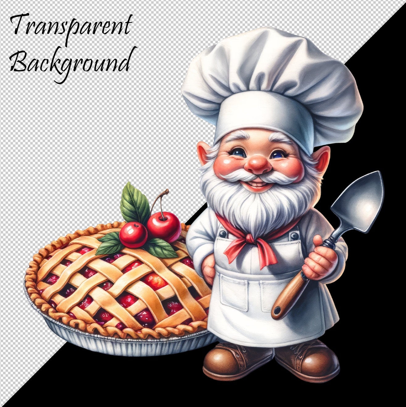 Cute Baker Gnomes Watercolor Clipart Bundle. Clipart Set for ...