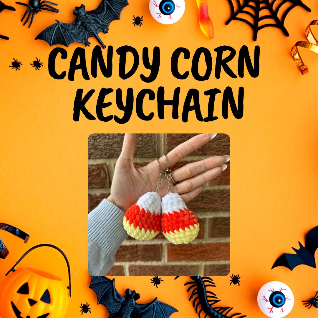 Candy Corn Keychain Crochet Pattern: Amigurumi Halloween Instruction ...