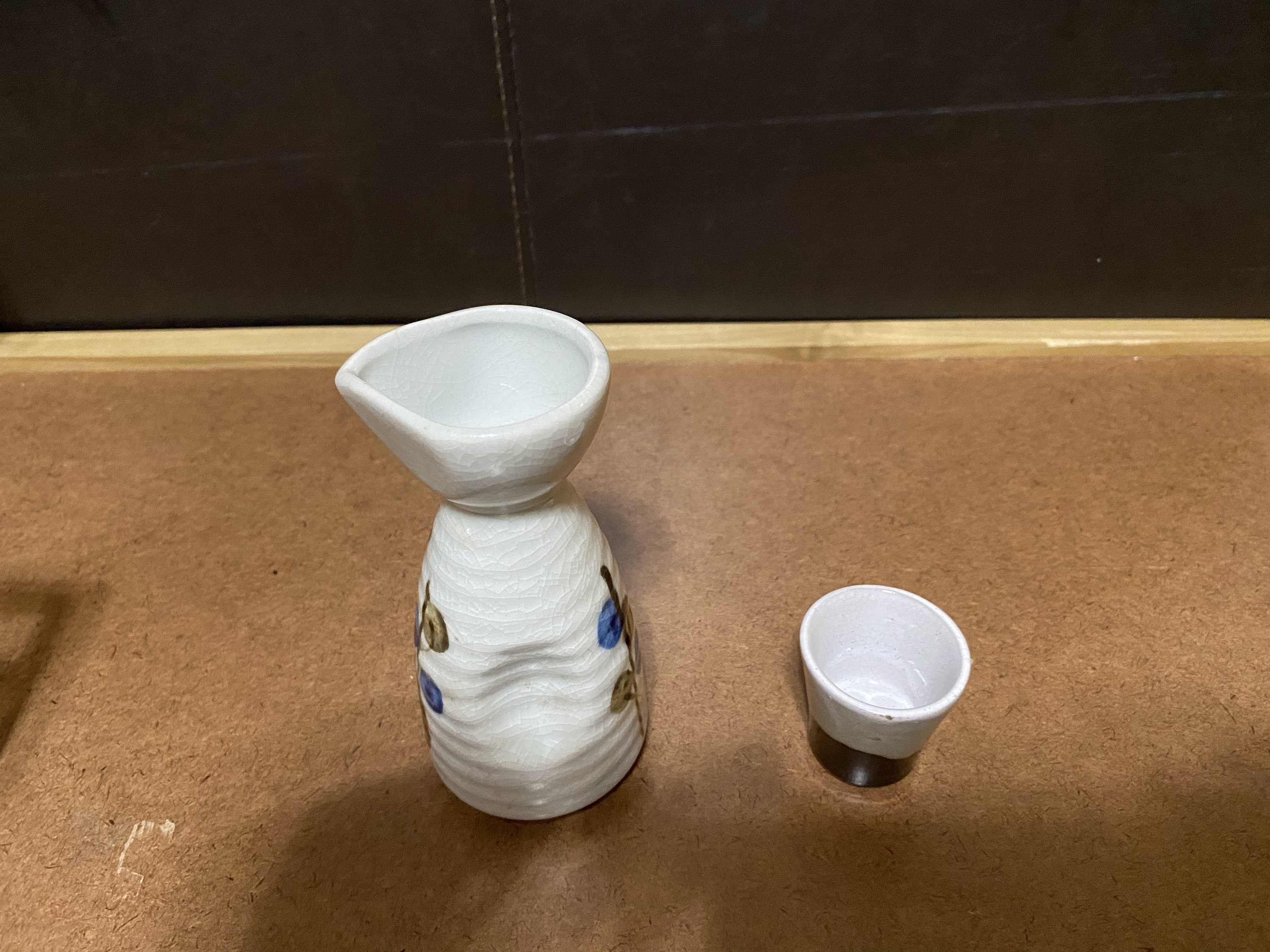 Vintage Japanese Sake Pitcher Hand Painted Stoneware Otagiri Bottle ...