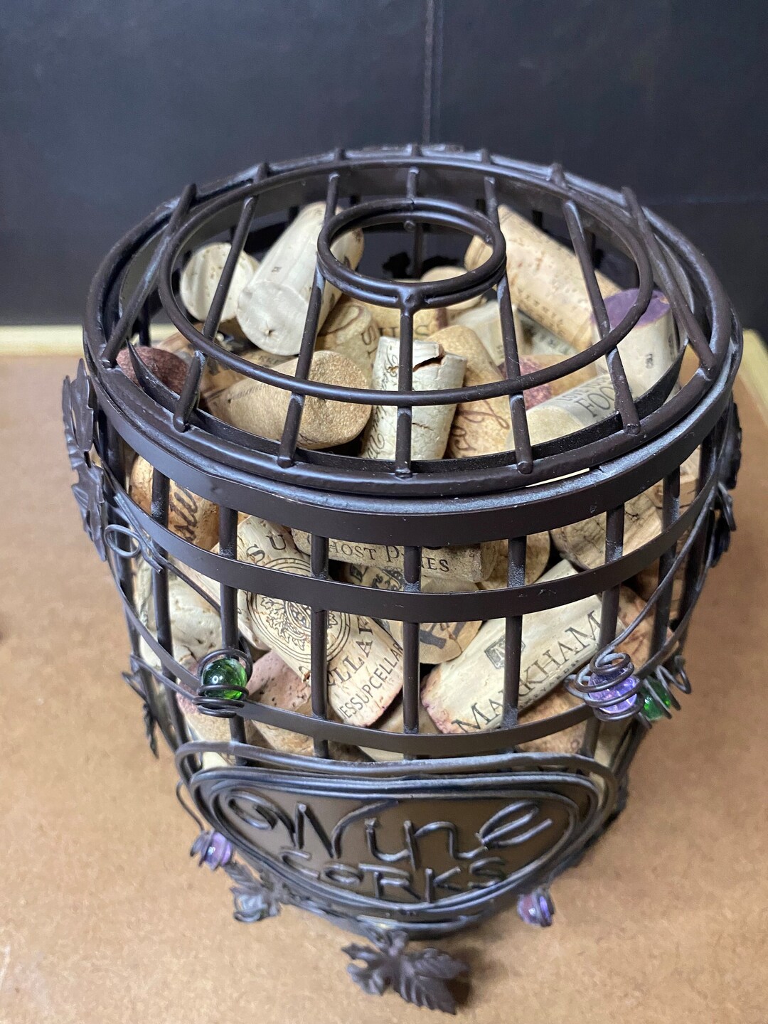 Vintage Wine Cork Basket and Personal Wine Cork Collection Assorted ...